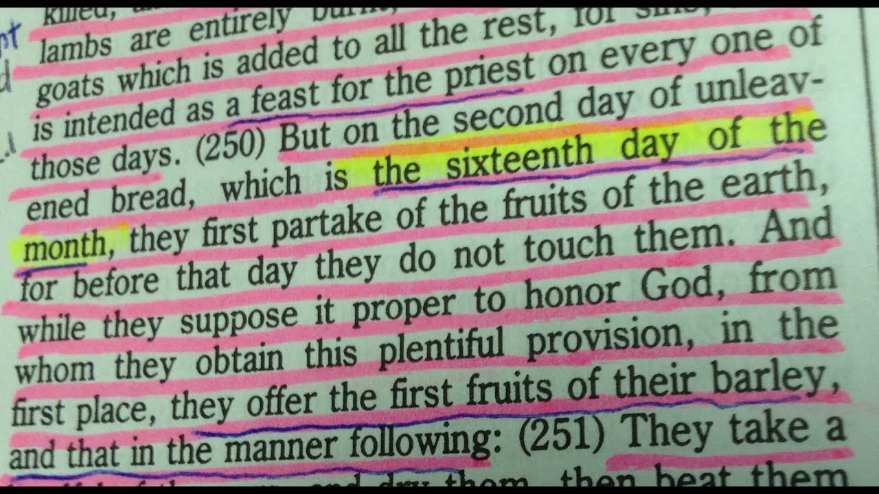 YAHUWAH 's Calendar: Part 9 (Abib 16th Sheaf Wave Offering Day) - YouTube