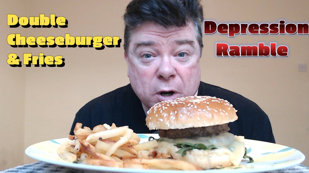 ASMR - Eating A Double Cheeseburger & Fries (Depression Ramble) - YouTube