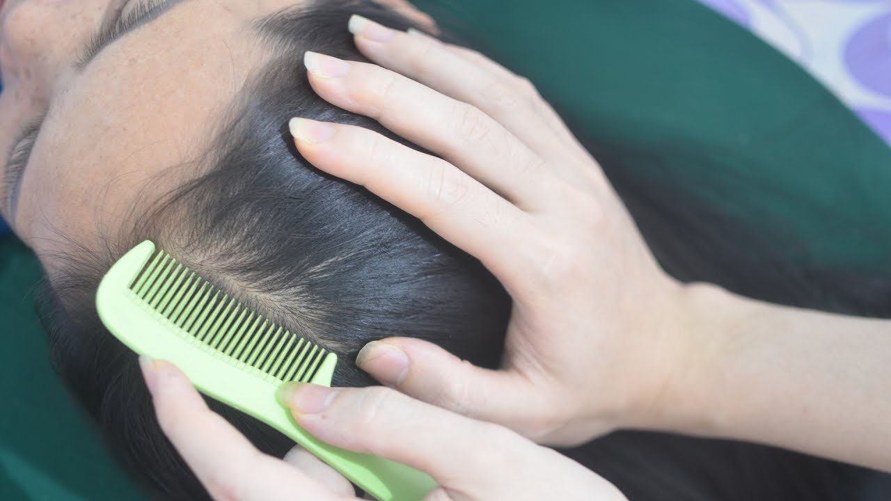 ASMR Hair Combing, Hair Parting & Scalp Scratching On Real Person For ...