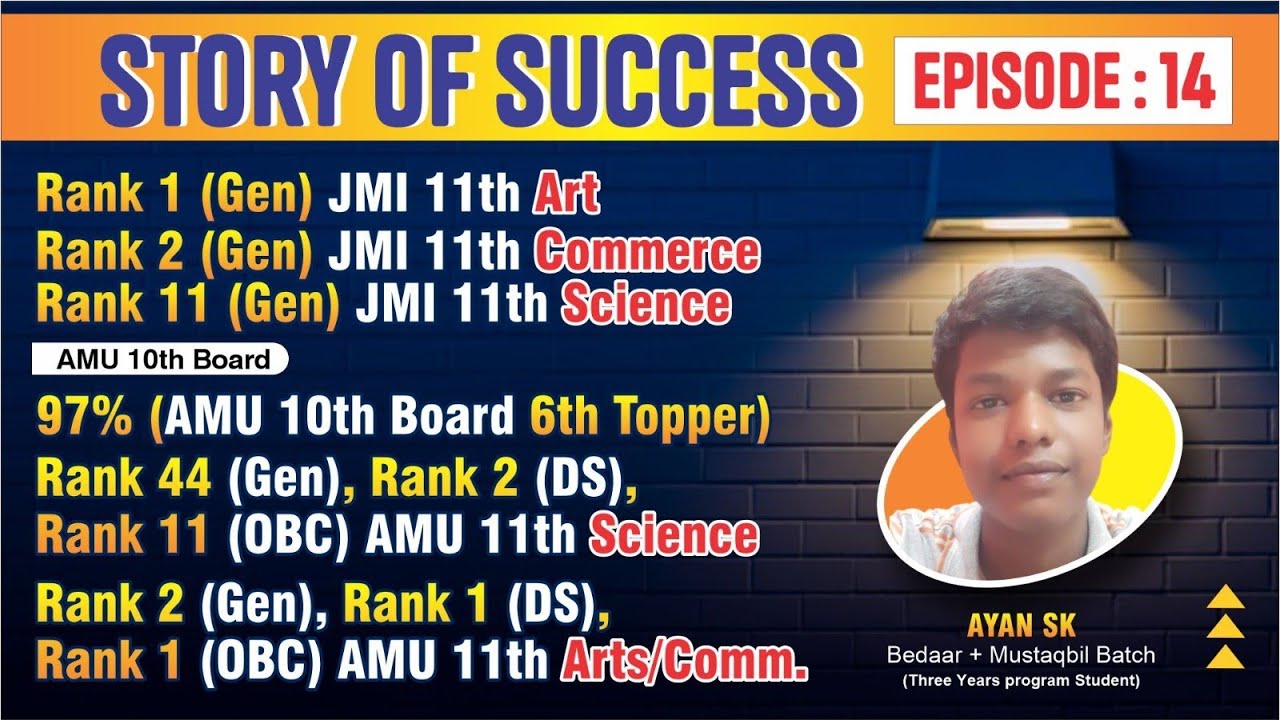 Story of Success | Ep 14 | Ayan Sk | Rank 1 and 2 in General Category ...