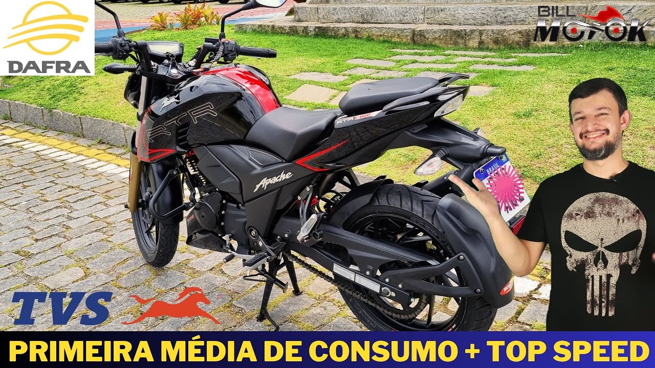 1º média de consumo Apache 200 ABS 2024 + TOP SPEED inicial. - YouTube