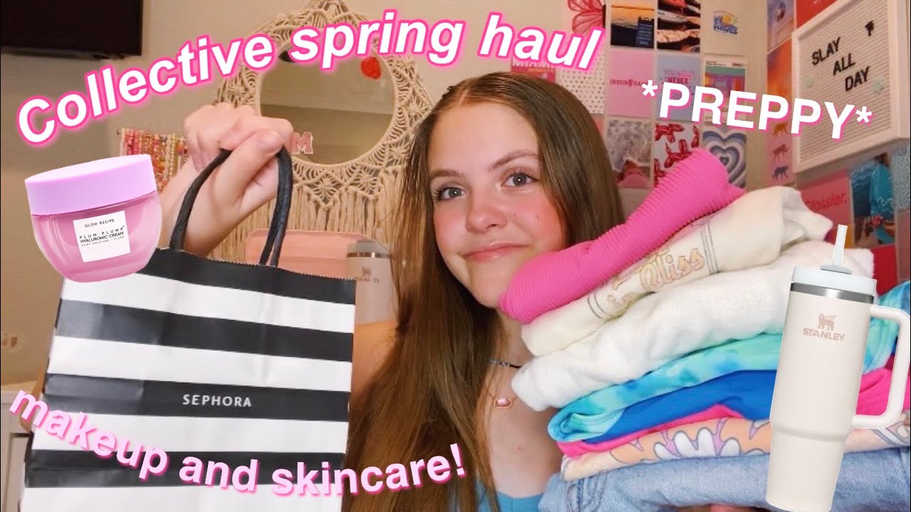Huge *preppy* collective spring haul! 💓⚡️ // Mia Elizabeth - YouTube