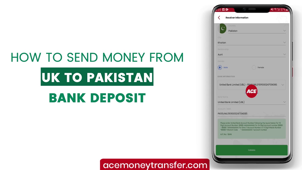 How to Send Money to Pakistan | UK | Bank Deposit | ACE Money Transfer ...