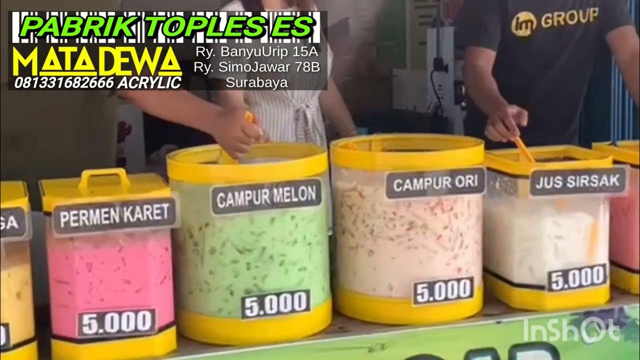 Toples Es Matadewa Wadah Es Akuarium Es Tabung Acrylic Es Buah