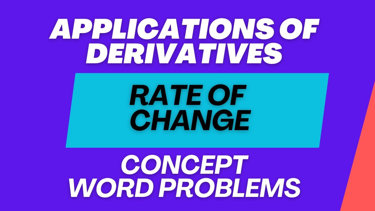 Rate of change - word problems concept - YouTube