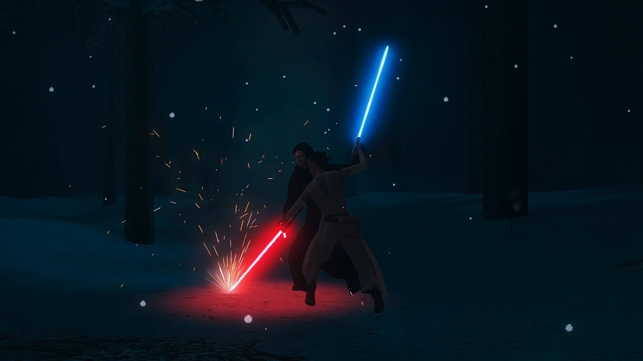 Jedi Academy - Movie Duels - A Cold Confrontation - Finn & Rey vs Kylo ...