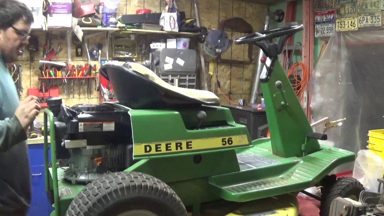 putting a new motor in a john deere 56 lawn mower pt 2 - YouTube