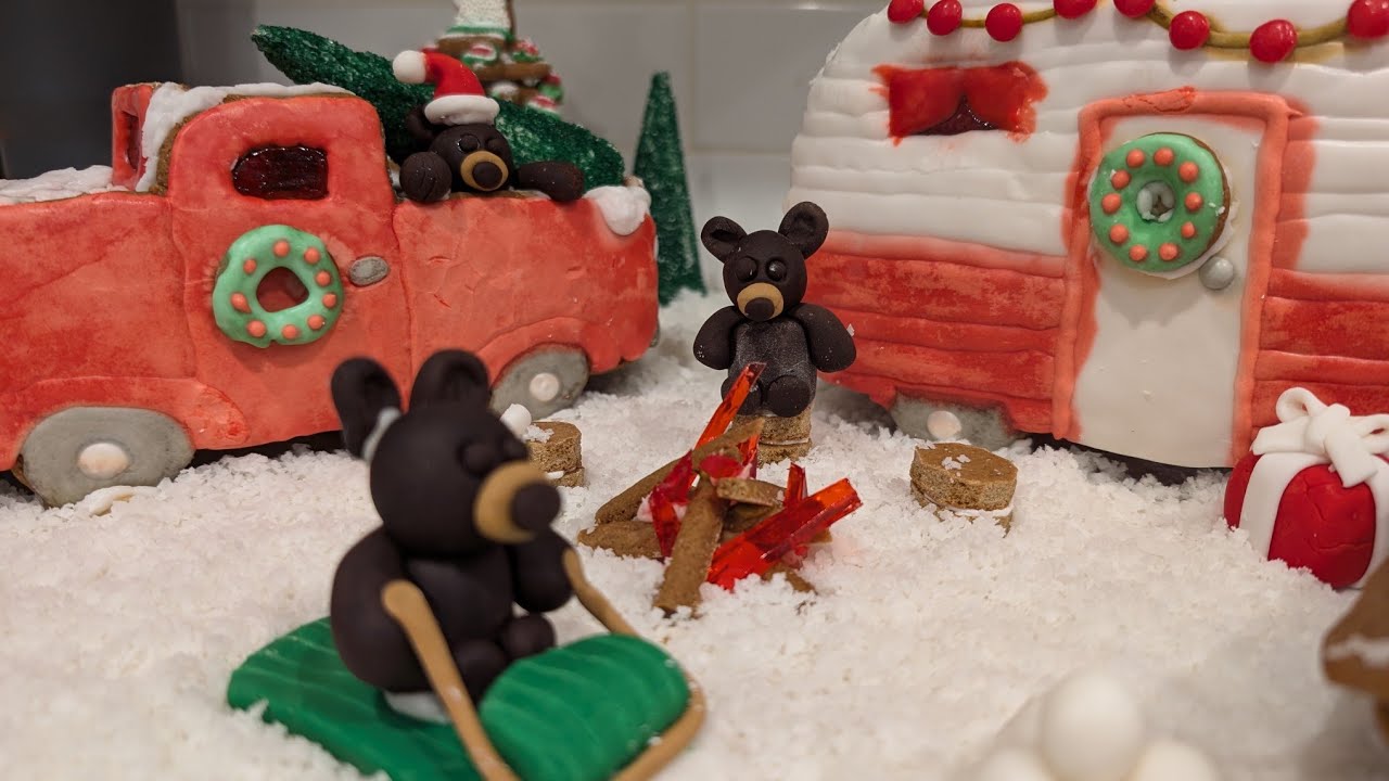 Camping theme gingerbread house - YouTube