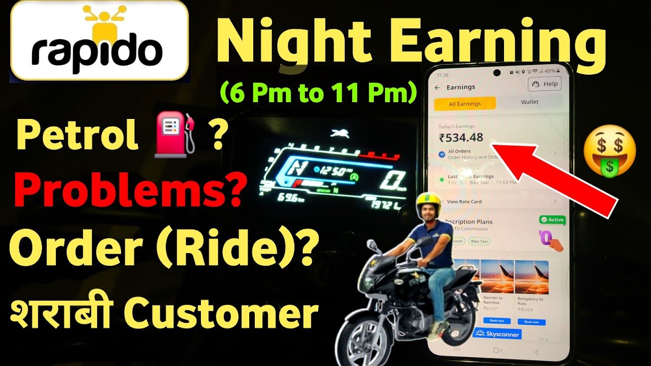 Rapido captain earning part time || 5 hours job🤪 Petrol⛽️ Earnings🤑 ...