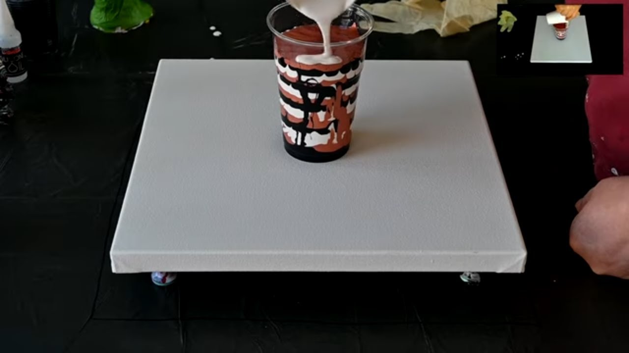 (707) Flip and Lip ~ Black & White and Copper ~ Acrylic pouring with ...