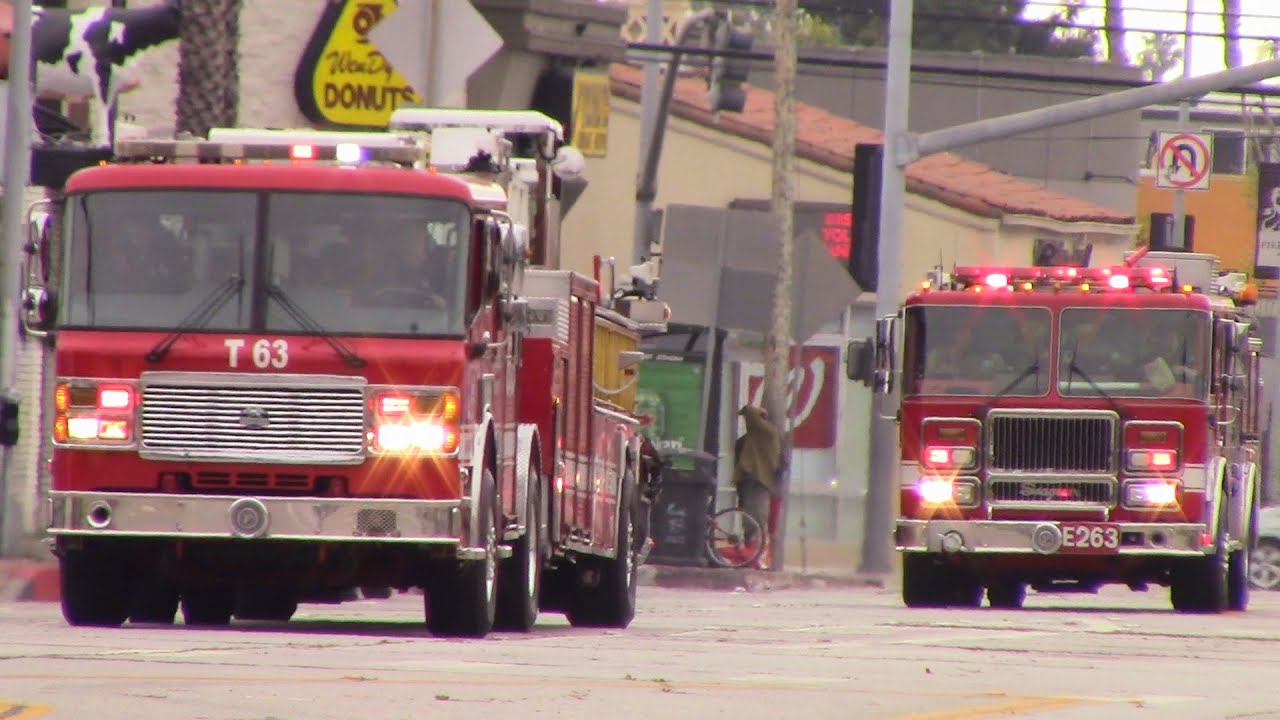 LAFD Light Force 63 Responding - YouTube