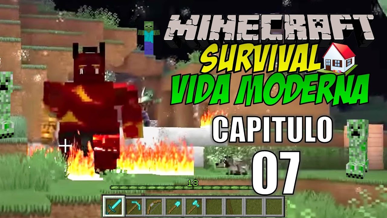 Minecraft Survival: Vida Moderna Capitulo 07, ¡El Ataque de los Mobs ...