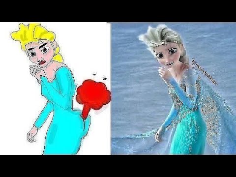 Frozen 2 Elsa In Christmas song funny Drawing memes - Try not To laug😂