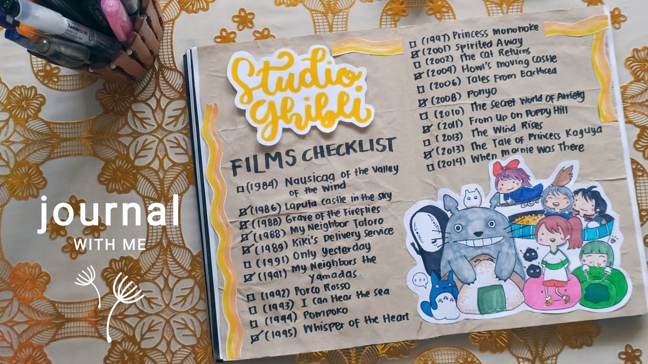 Studio Ghibli Film Checklist | Journal With Me | Cheleegraphy - YouTube