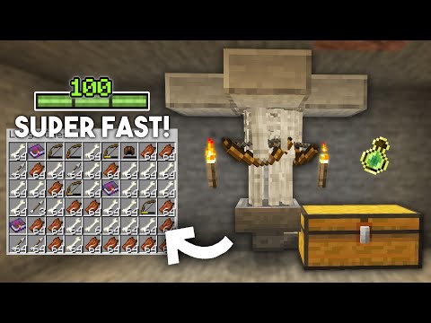 EASIEST Zombie & Skeleton Mob Spawner XP Farm | Minecraft 1.21 Tutorial