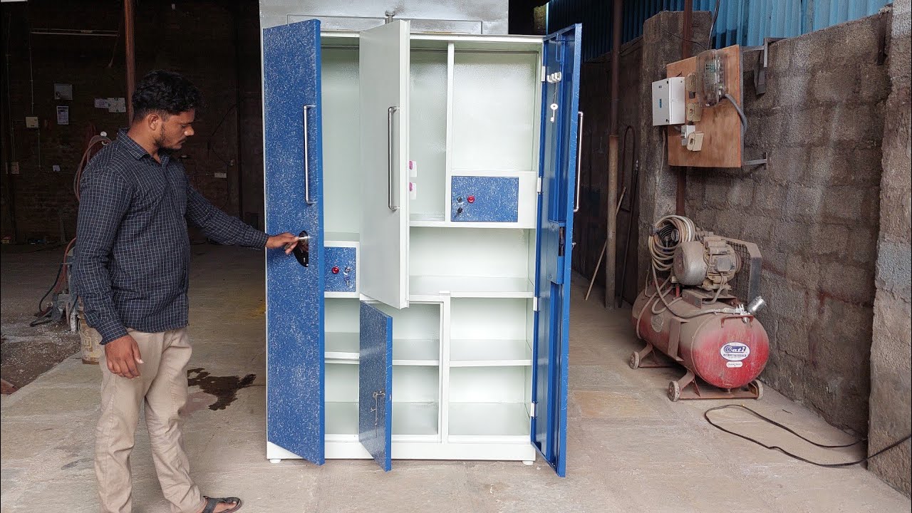 New slimline design design 4door steel almari - YouTube