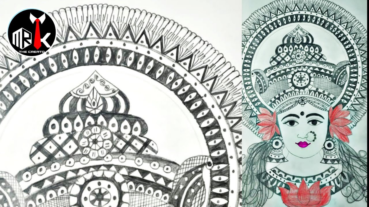 How to draw Goddess Lakshmi Devi face ?? - YouTube