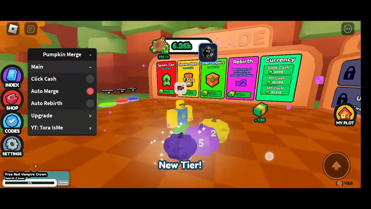 Roblox Pumpkin Merge Script! [Click Cash, Auto Merge, Auto Rebirth ...