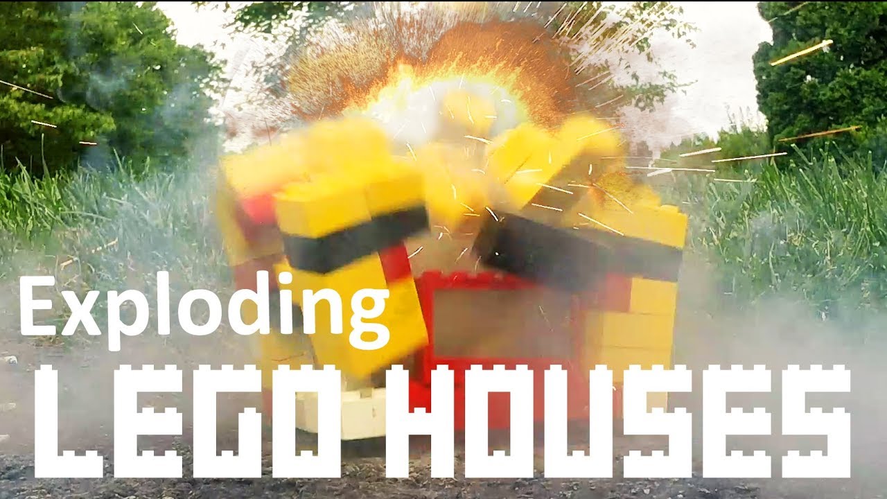 Exploding LEGO Houses - YouTube