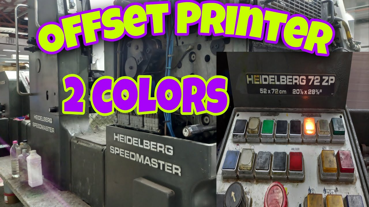 2 Colors offset printing machine still in good running condition / Heidelberg 72 ZP - YouTube