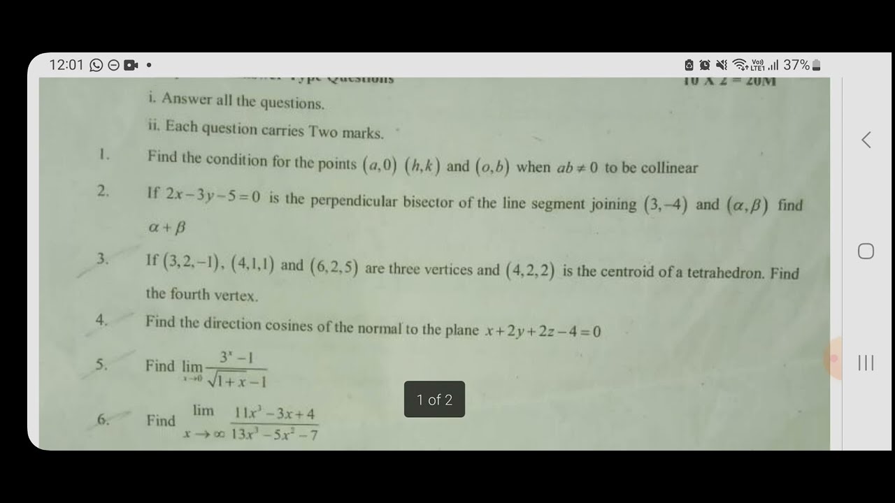 JUNIOR INTER MATHS 1B NARAYANA PRE FINAL 3 PAPER INTER 1ST YEAR MATHS ...