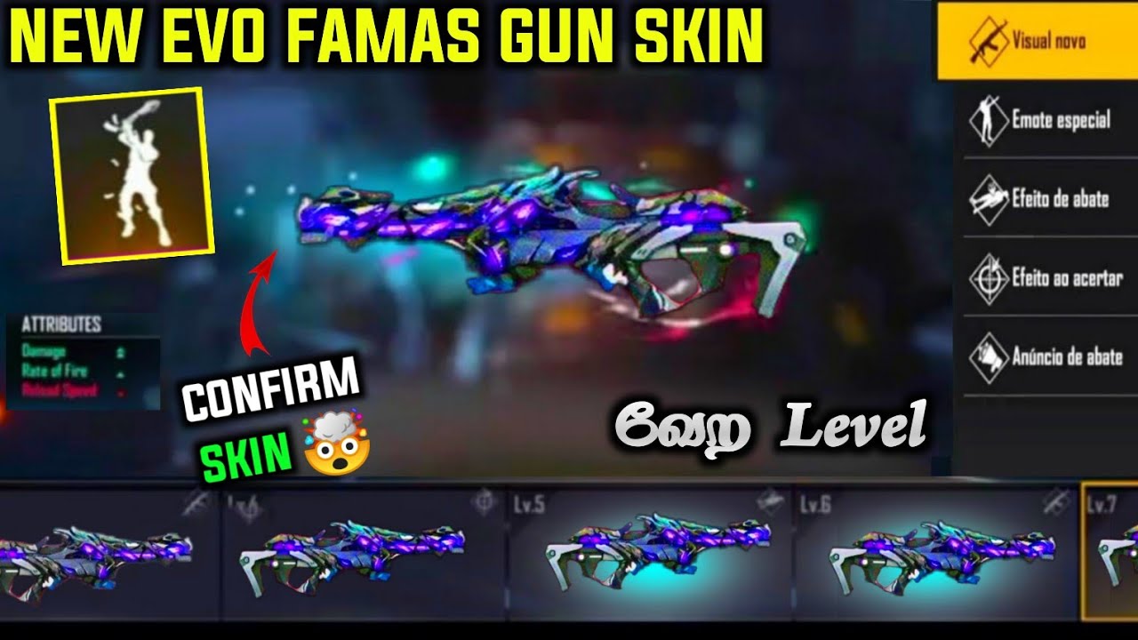 Next evo gun skin in free fire | Evo famas gun skin in free fire ...