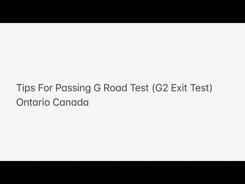 Tips For Passing G Road Test (G2 Exit Test) Ontario Canada - YouTube