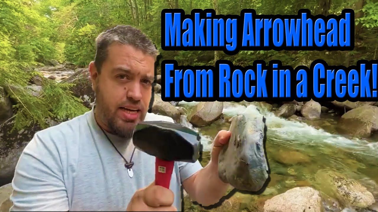 How to Make (Flint knap) An Arrowhead from Rock in a river! - YouTube
