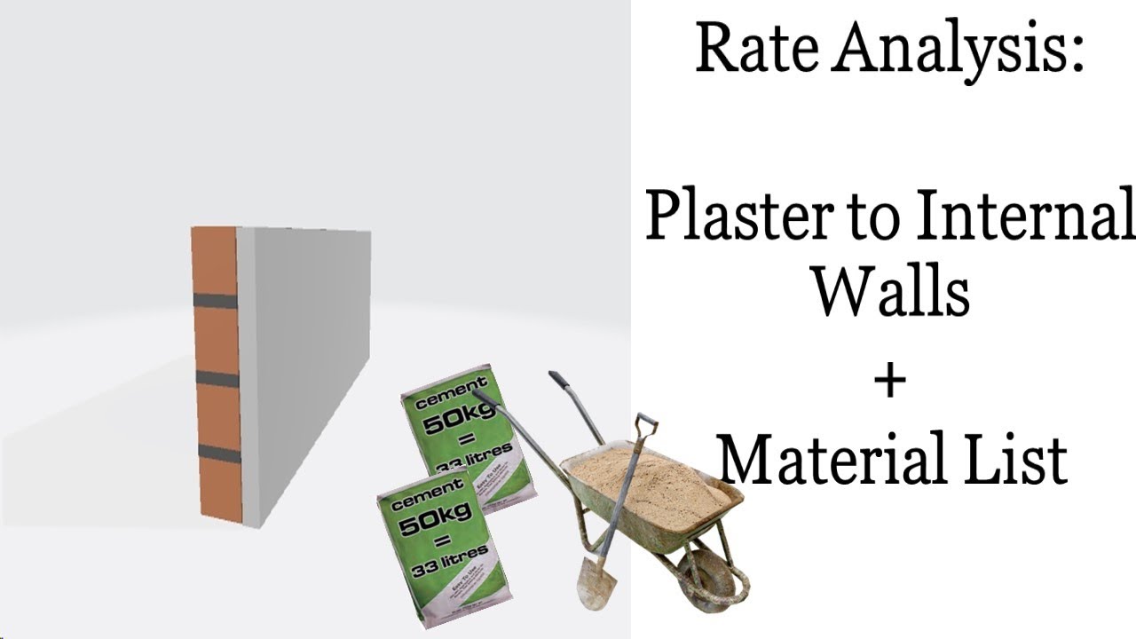 Rate Analysis: Plaster to Internal Walls + Material List - YouTube