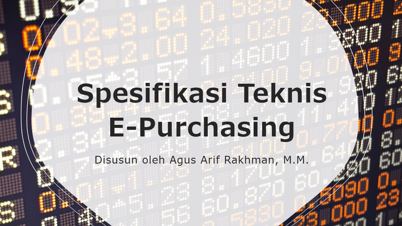 Format Spesifikasi Teknis E-Purchasing - YouTube
