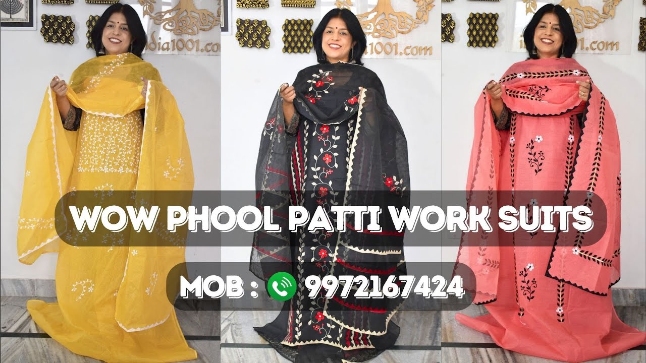 28 Oct Wow phool patti work suits.. shop on 9972167424 - YouTube