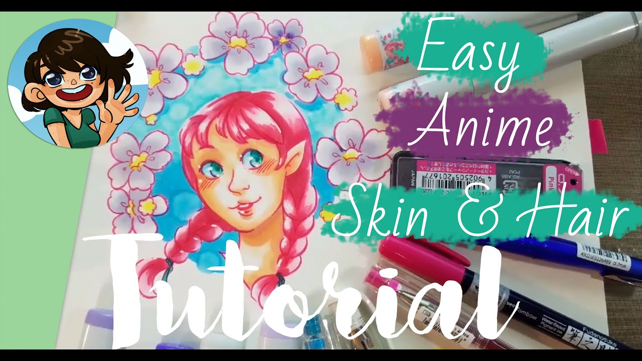 Easy Copic Skin and Hair Tutorial - YouTube
