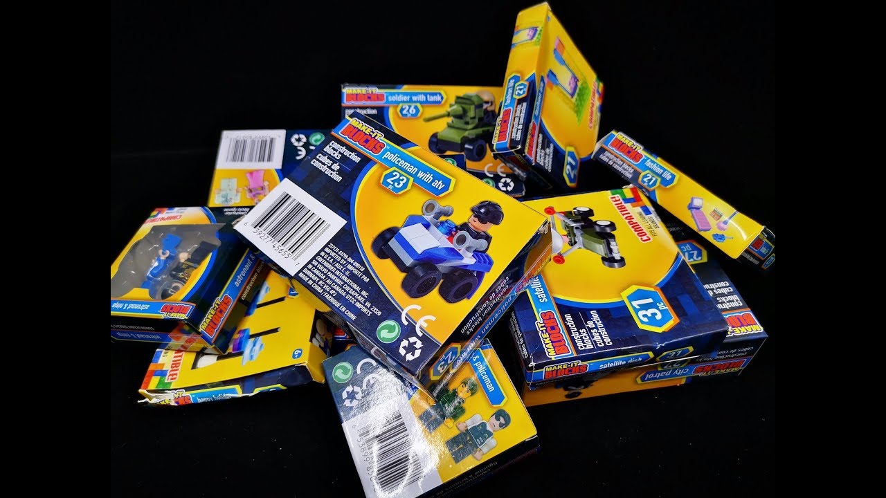 🧱🧈unboxing 8 packs of Make-It blocks mini figure construction blocks ...
