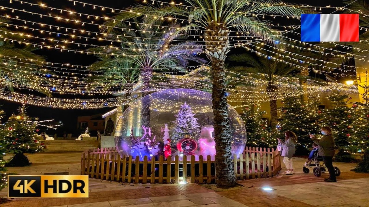 French Riviera Christmas Walk 🎄 - Wonderful Village in Southern France ...