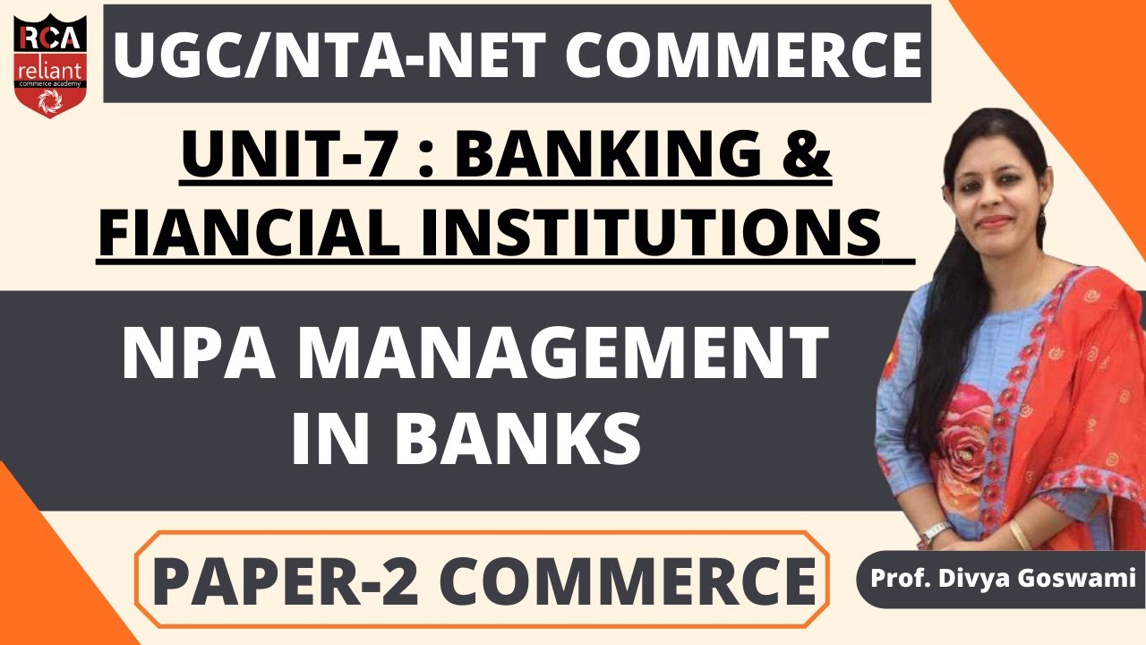 Unit-7 | Banking and Financial Institutions | UGC NET Paper 2 Commerce | Reliant UGC NET - YouTube