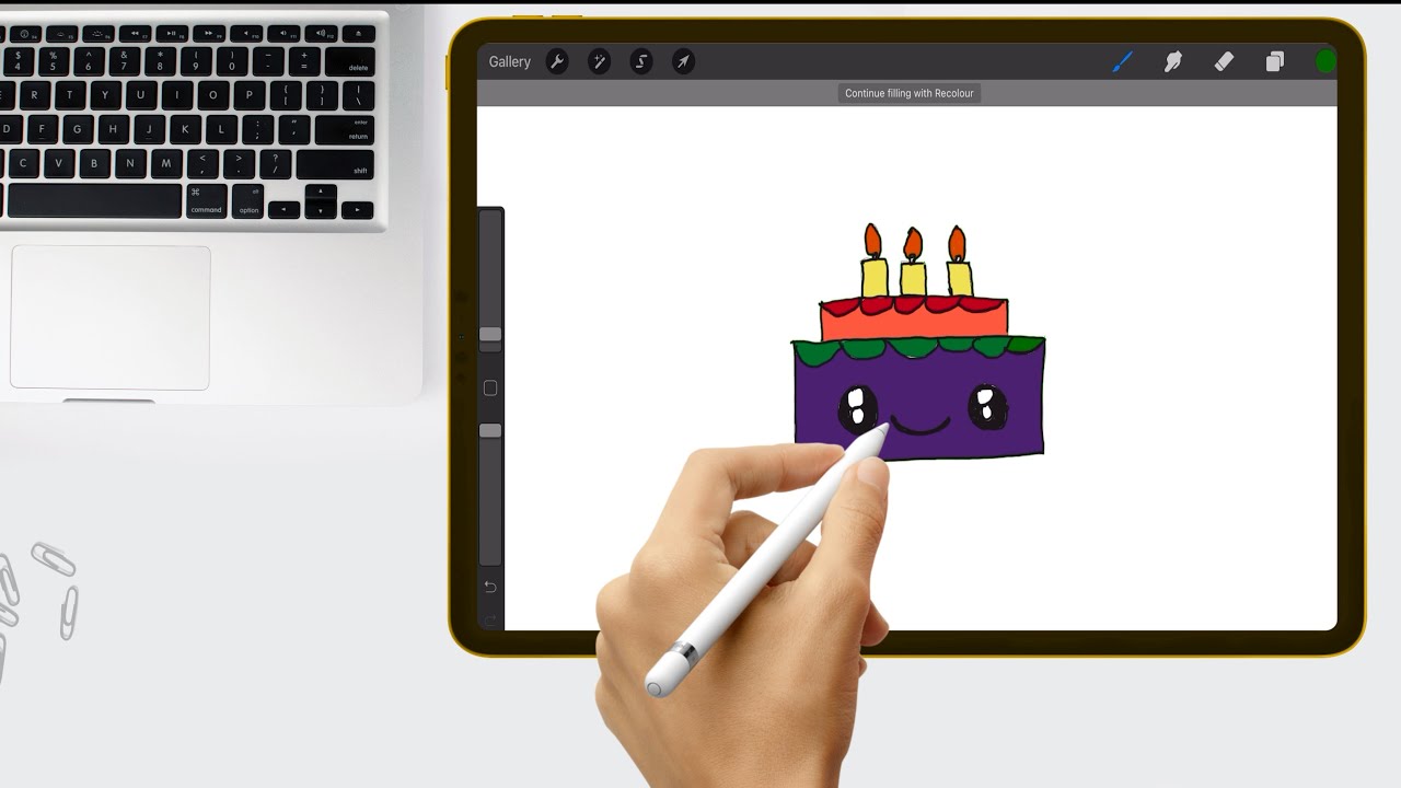 How To Draw A Cake In Procreate | Easy Drawing Tutorial - YouTube