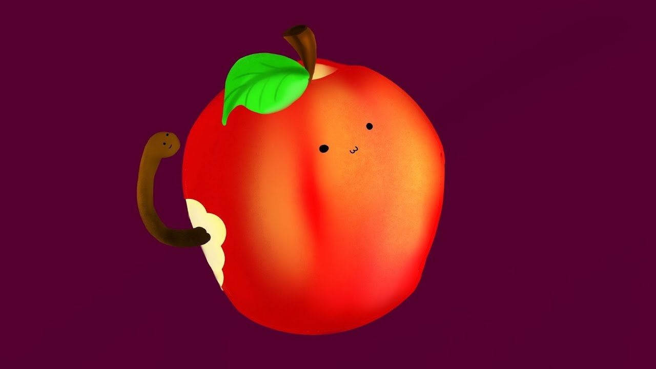 Cute apple speed drawing | Louis Arts - YouTube