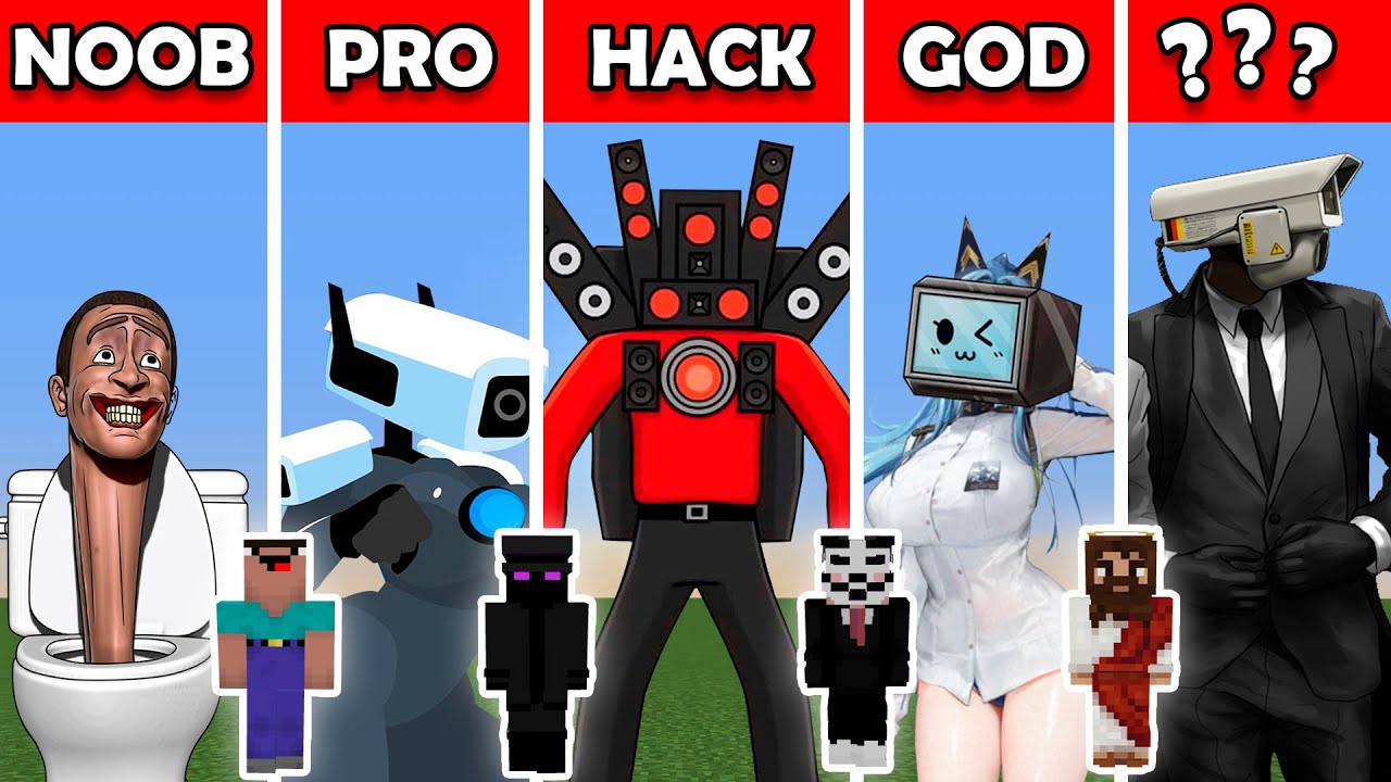 Skibidi Toilet ALL Characters Pixel Art (Collection) : Noob, Pro ...