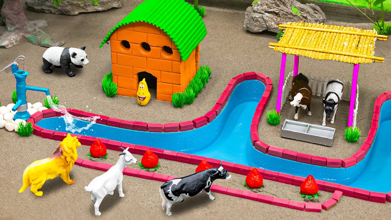 DIY Mini Farm Model with House for Cows, Goat, Dog, Bear | Mini Hand ...