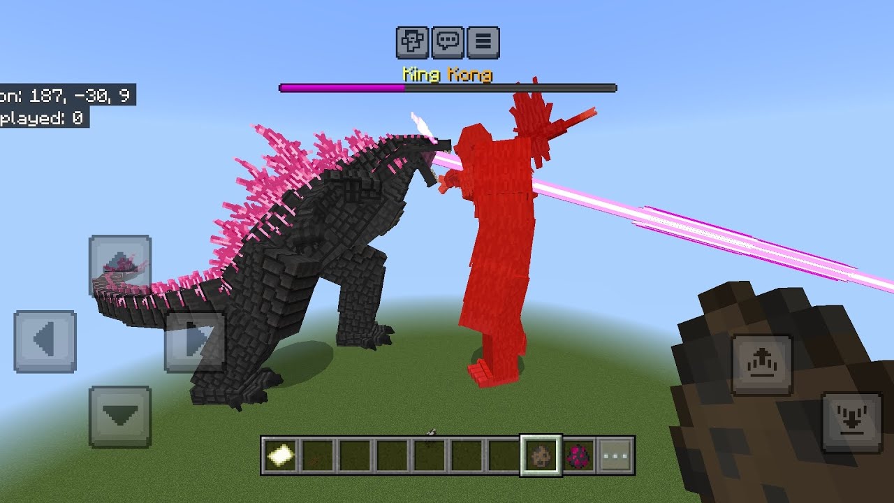 Evolved Godzilla VS King Kong In Minecraft PE - YouTube
