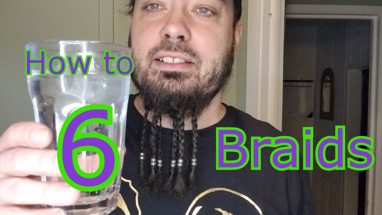 How To Braid Goatee With Beads - 6 Braids - YouTube