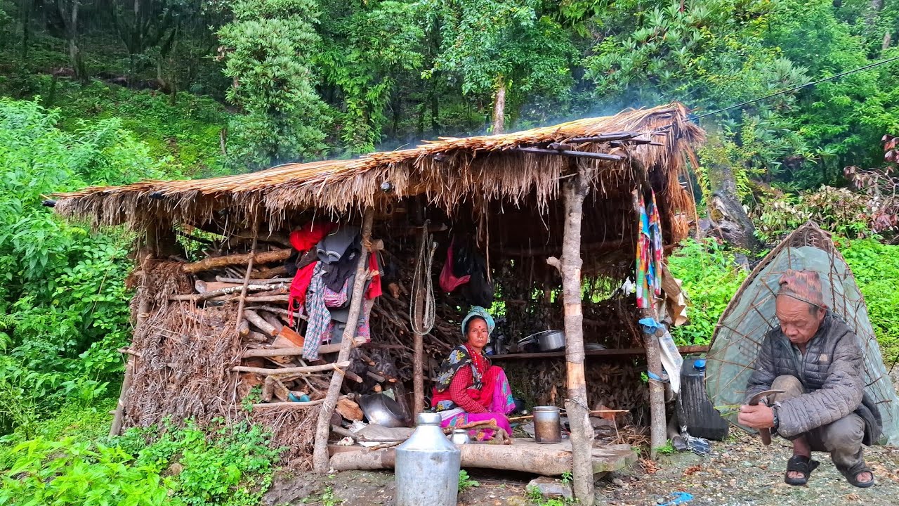 This is Remote Rural village life Into Rainfall Time || Primitive Rural ...