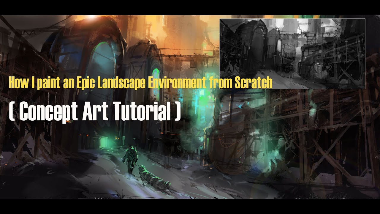How I paint an Epic Landscape Environment from Scratch Concept Art ...