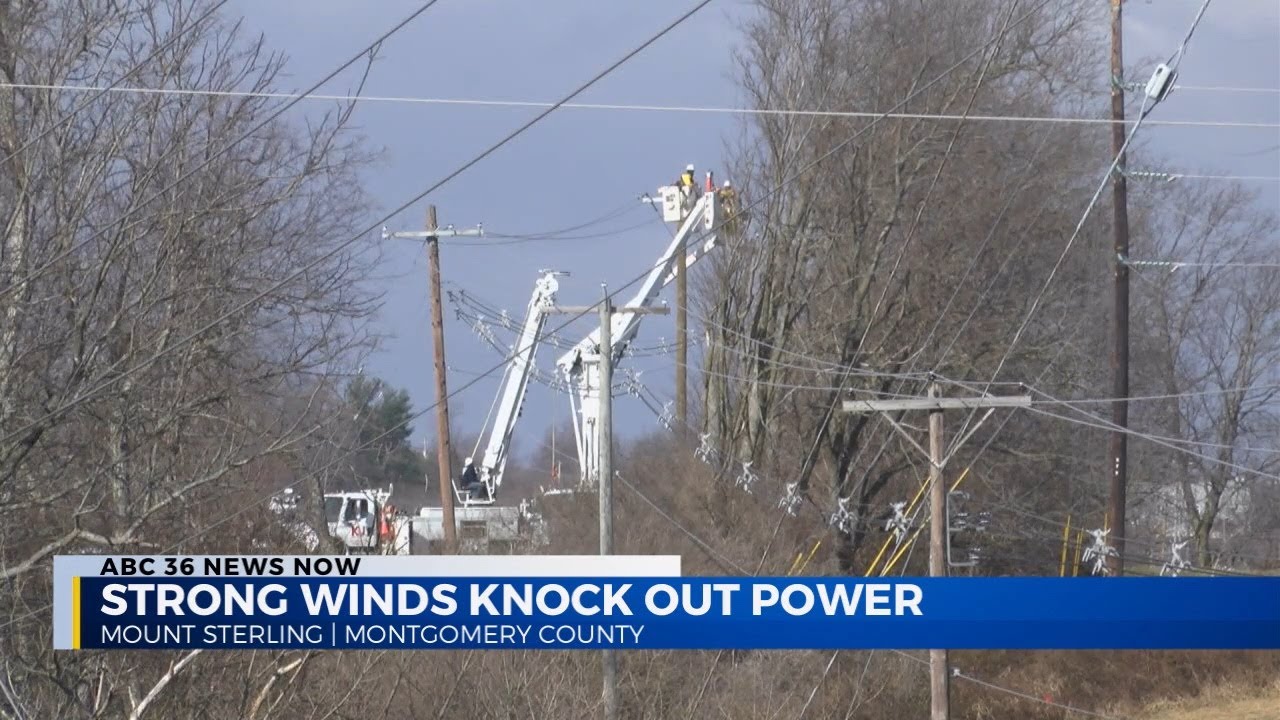 Strong winds knock out power in Montgomery County - YouTube