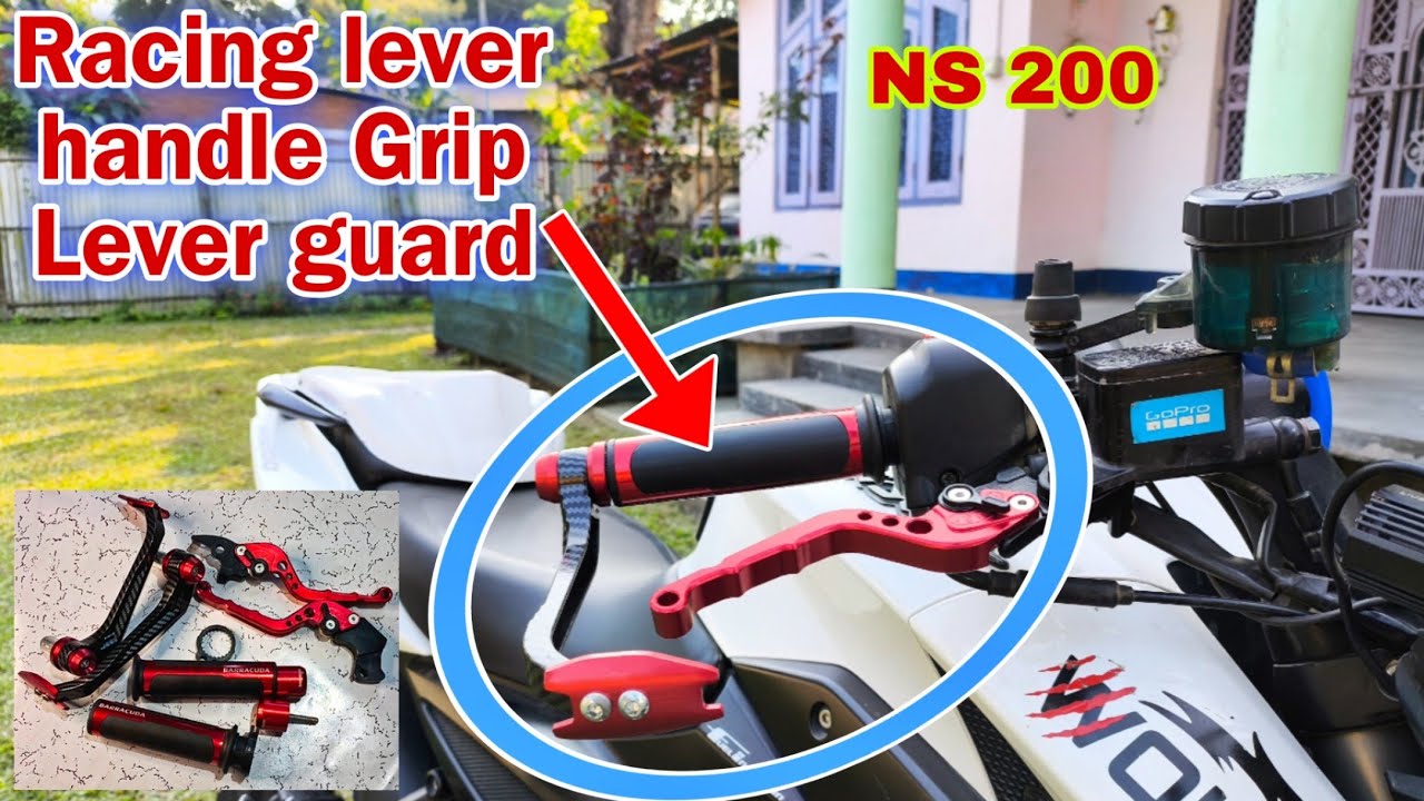 Adjustable racing lever, lever guard, handle grip install on ns 200 ...