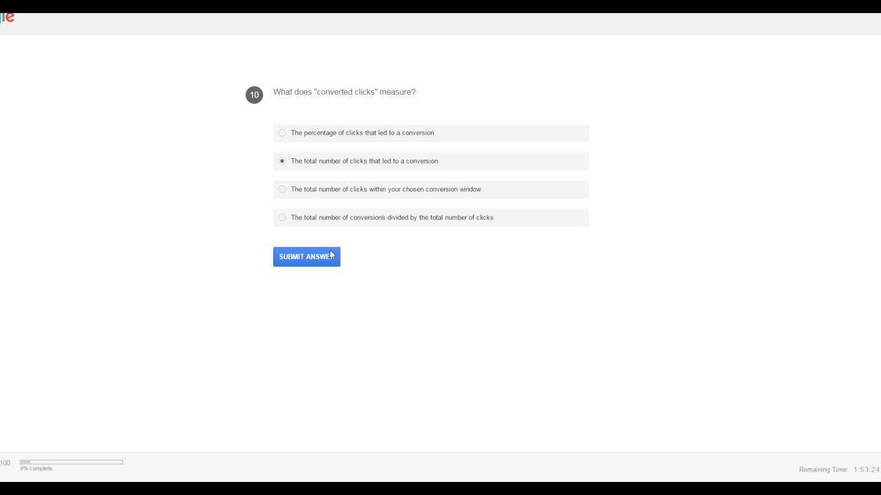 Google Adwords Fundamentals Exam - August 2016 - YouTube