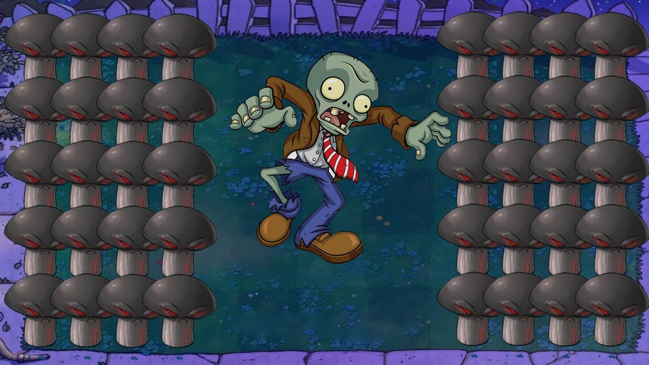 Doom-shroom vs Gatling Pea vs All Zombies PvZ | Plants vs Zombies ...