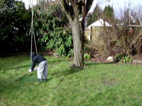 boy falls off swing - YouTube