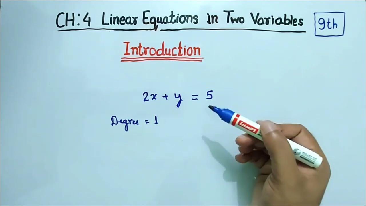 Class 9th Maths Chapter 4 Linear Equations in two variables - YouTube