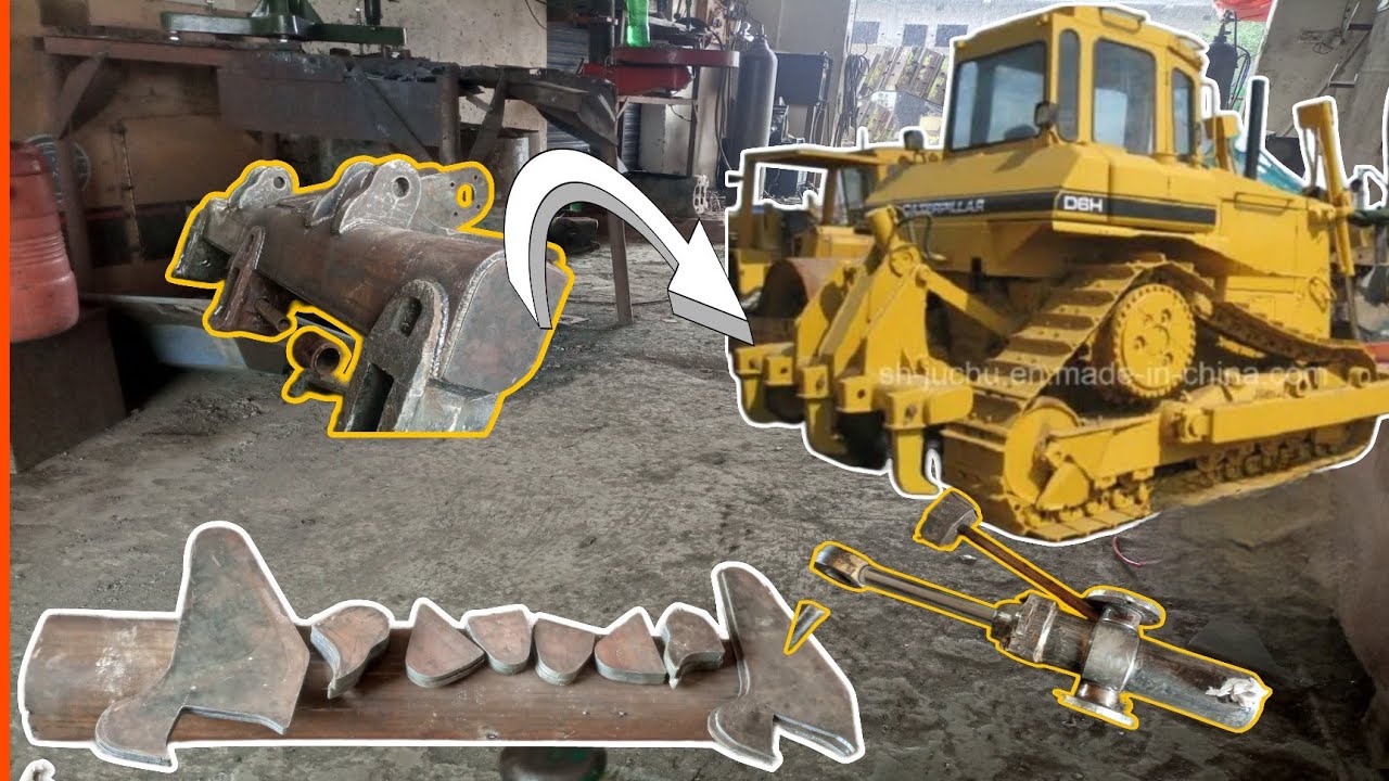 Caterpillar dozzer hydraulic ripper| cylinder making process| D6 H mig ...